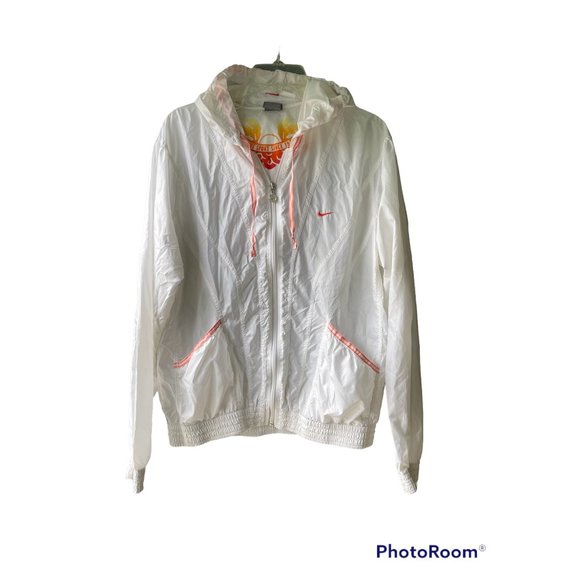 Nike | Jackets & Coats | Nike White Running Jacket Sz Xl 618 | Poshmark